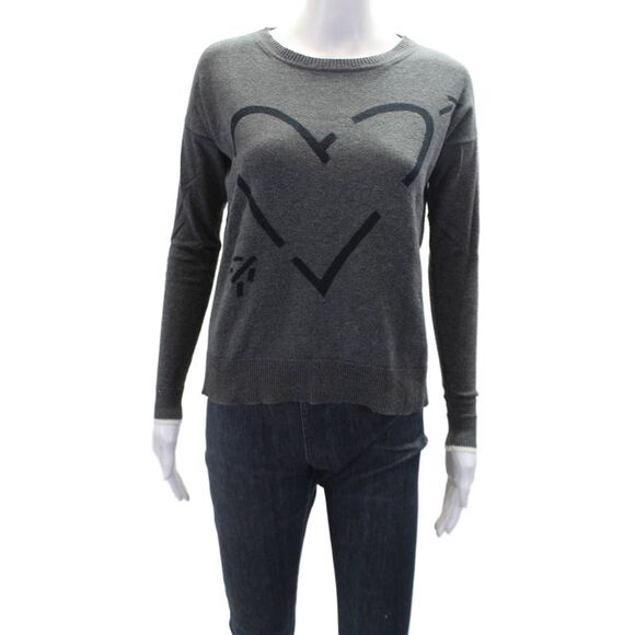Lisa Todd | Tops | Lisa Todd Womens Cotton Crew Neck Heart Motif Long ...